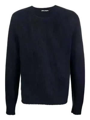 Palm Angels Intarsia-knit Logo Jumper - Blue