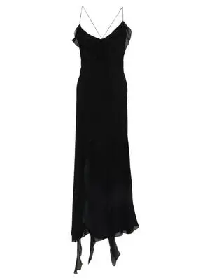ANIYE BY Long Marian Ruffled Asymmetric Dress - Black