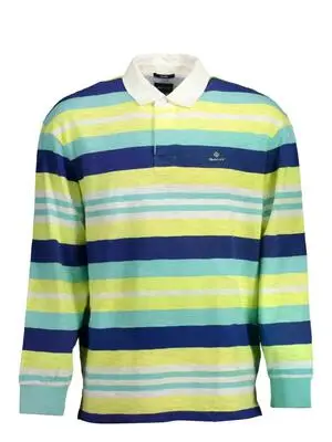 Gant Striped Cotton Polo Shirt - Blue