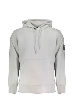 Calvin Klein Logo-patch Drawstring Hoodie - Grey