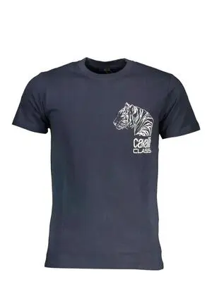 Roberto Cavalli Tiger-print Logo-print T-shirt - Blue