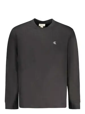 Calvin Klein Long-sleeve Logo-print T-shirt - Black