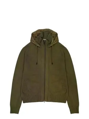Herno Zip-up Cashmere Hoodie - Green