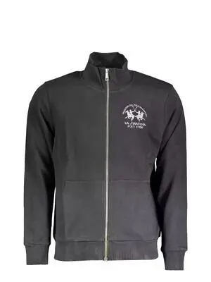 LA MARTINA Logo-embroidered Zip-up Sweatshirt - Black
