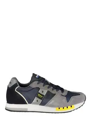 BLAUER. Queens 01 Suede-paneled Sneakers - Blue