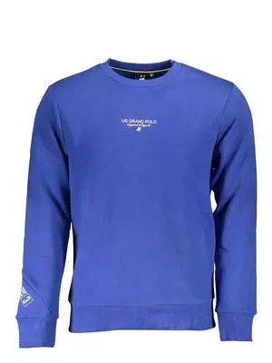 U.S. Grand Logo-embroidered Crew-neck Sweater - Blue