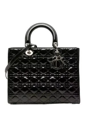Dior 2013 Large Patent Cannage Lady Satchel - Black