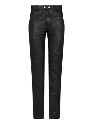 Dsquared2 Press-stud Fastening Leather Tapered Trousers - Black