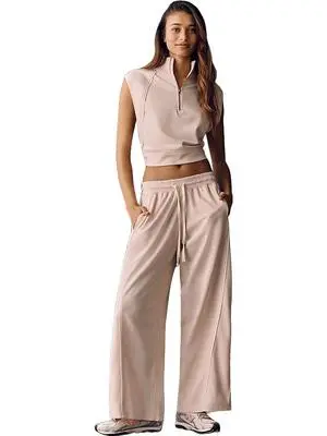 DAILY PRACTICE Piped Wide-leg Pants - Scallop Shell