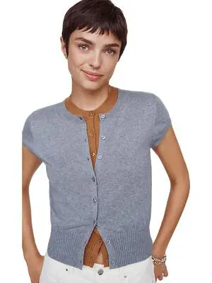Maeve Coco Short-sleeve Cardigan - Grey