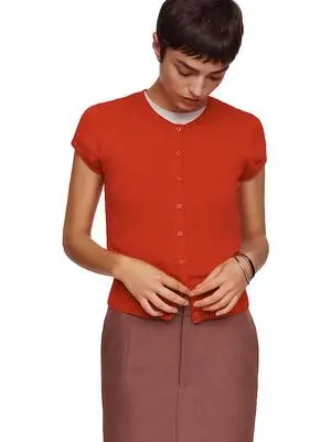 Maeve Coco Short-sleeve Cardigan - Red