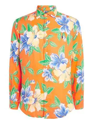 Polo Ralph Lauren Linen Tropical Floral Print Shirt - Orange