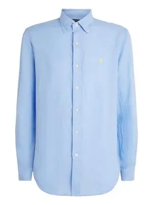 Polo Ralph Lauren Linen Custom-fit Shirt - Blue