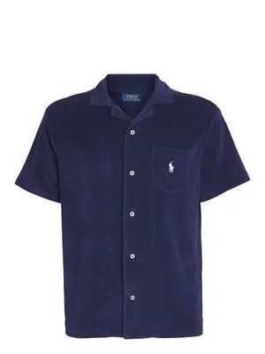 Polo Ralph Lauren Cotton-blend Terry Short-sleeve Slim Shirt - Navy
