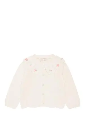 LOUISE MISHA Knitted Mynalette Eyelet Cardigan - Ivory