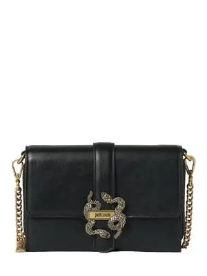 Just Cavalli Leather Mini Bag With Snake Clasp - Black