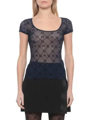 MARINE SERRE Mesh Moon Top - Blue