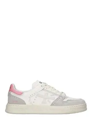 Premiata Quinnd Perforated Leather Low Top Sneakers - Pink