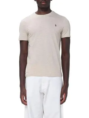 Polo Ralph Lauren Slim Fit Cotton T-shirt With Embroidered Logo And Crew Neck Sand