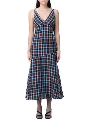 NAMACHEKO Namacheko Plaid V-Neck Dress