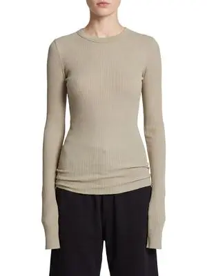 Rick Owens Viscose And Silk Knit Top - Sand