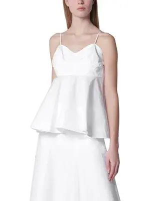 RÓHE Optical Peplum Bustier - White