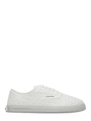 Bottega Veneta Serena Woven Nappa Leather Sneakers - White