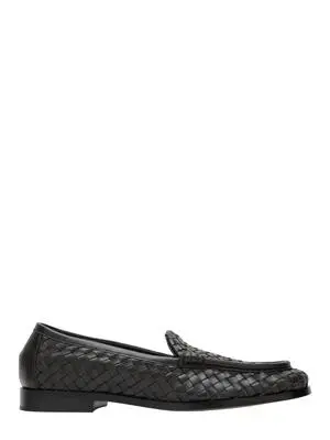 Bottega Veneta Silenzio Intrecciato Nappa Loafers - Brown