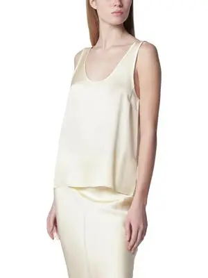 ANINE BING Lea Silk Top Yellow