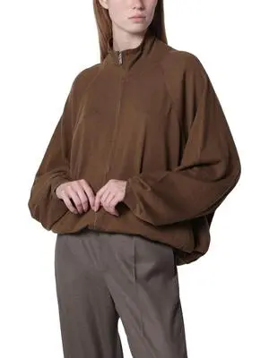THE FRANKIE SHOP Baxe Wool Blend Knit Sports Jacket - Brown