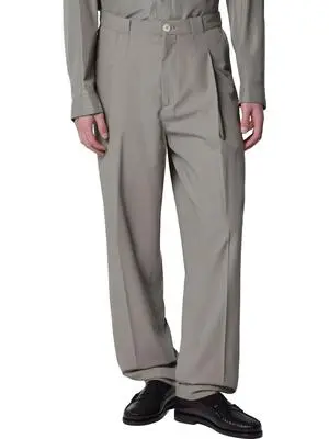 Brunello Cucinelli Twill Cotton Trousers With Pleats - Green