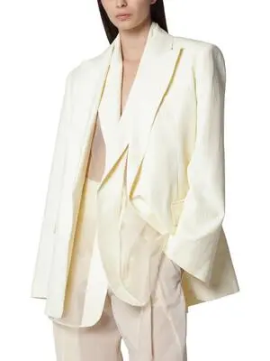 Sportmax Viscose Blend Blazer With Double Collar - Yellow