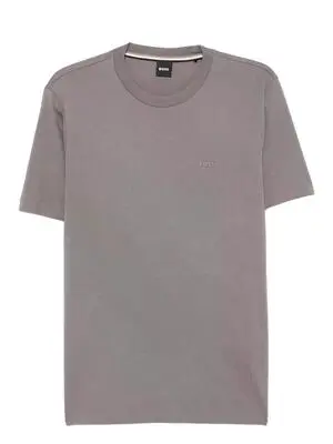 BOSS Cotton-jersey T-shirt With Logo Detail - Grey