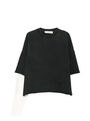 STAY HUMAN ON EARTH Layered Sweatshirt - Black
