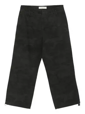 STAY HUMAN ON EARTH Camouflage-pattern Trousers - Black