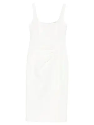 Blumarine Gathered-detail Mini Dress - White