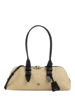 Pinko Logo-detail Shoulder Bag - Neutrals
