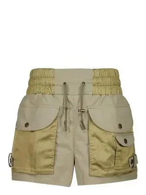 Balmain Cotton Twill Utility Shorts - Green