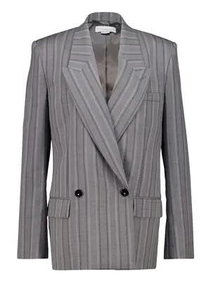 Stella McCartney Melange Striped Wool Blazer Grey