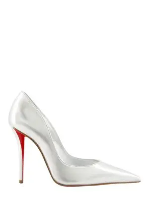 CHRISTIAN LOUBOUTIN Miss Z 100 Laminato Leather Pumps Silver