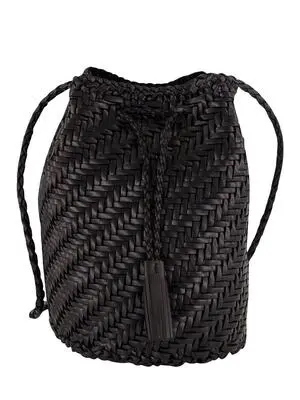 Dragon Diffusion Pompom Double Jump Hand-Crocheted Bag Black