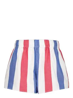 MARRAKSHI LIFE High-Waisted Striped Cotton Shorts