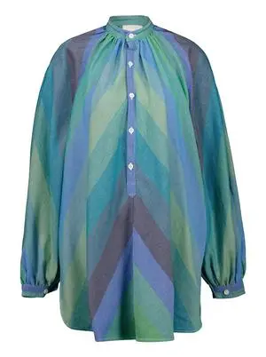 MARRAKSHI LIFE Cotton V-neck Tunic - Blue
