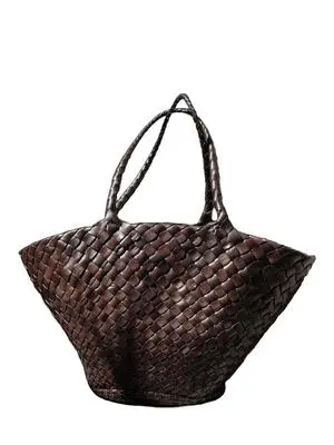 Dragon Diffusion Egola Dark Woven Shoulder Bag - Brown