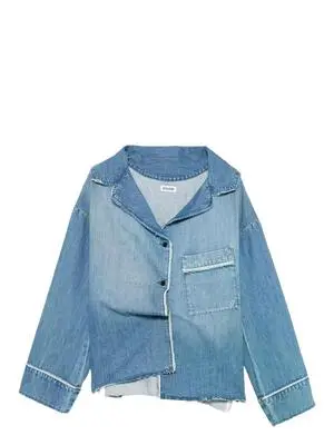 FAÇON JACMIN Christina Raw-cut Denim Jacket - Blue