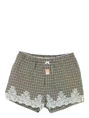 Martine Rose Lace-trim Check Shorts - Black