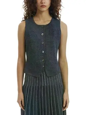 CRUSH COLLECTION Button Vest - Blue