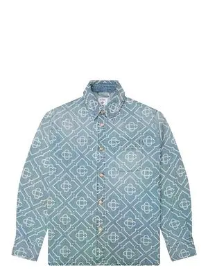 Casablanca Pearl-embellished Monogram Shirt - Blue
