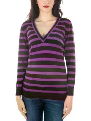FRED PERRY Striped V-Neck Sweater