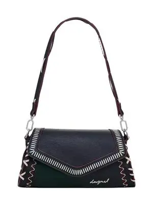 DESIGUAL Grained Shoulder Bag With Whipstitch Trim